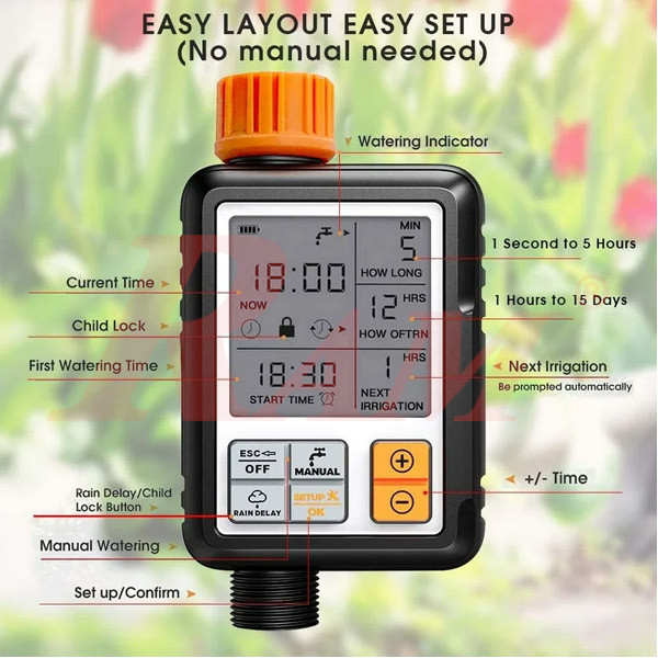 NADSTER® 85950 Digital Irrigation Programmable Garden Watering Timer With Large Screen | RAM ...